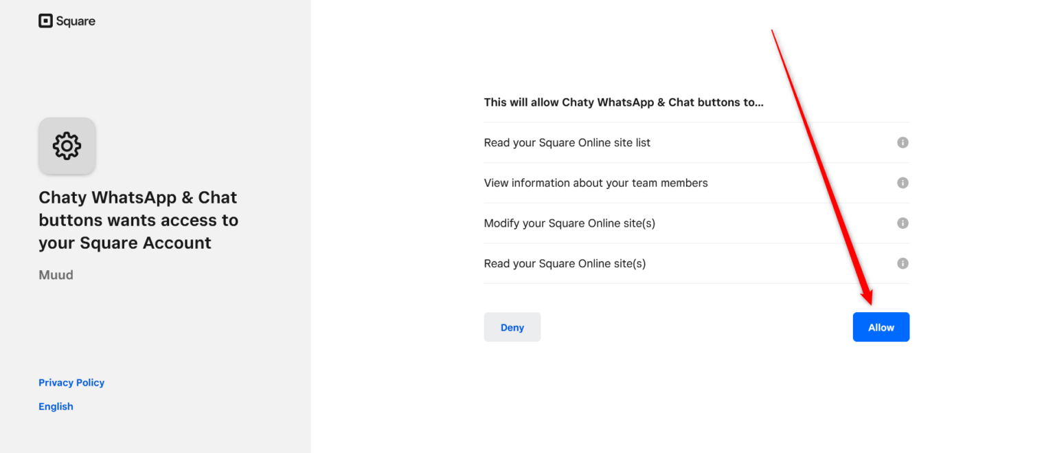 How to install Chaty on Square - Chaty